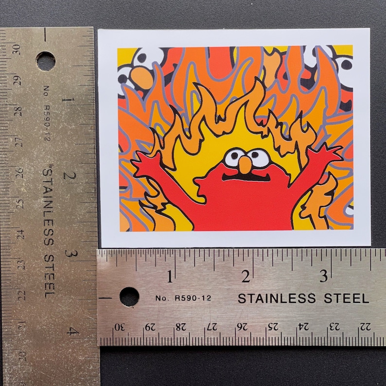 Hellmo Extreme Evil Elmo Fire | Meme Sticker | Cup Sticker | Laptop ...