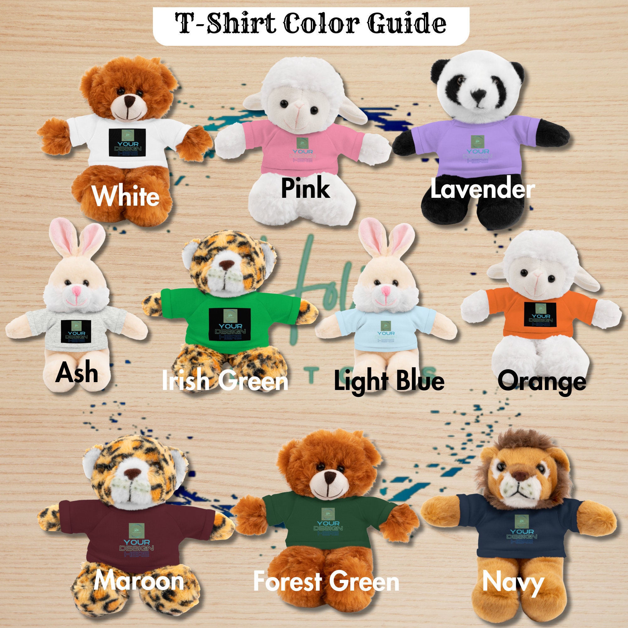 Personalized Tee on Stuffed Animal, Your Own Artwork, Text, Photo ...