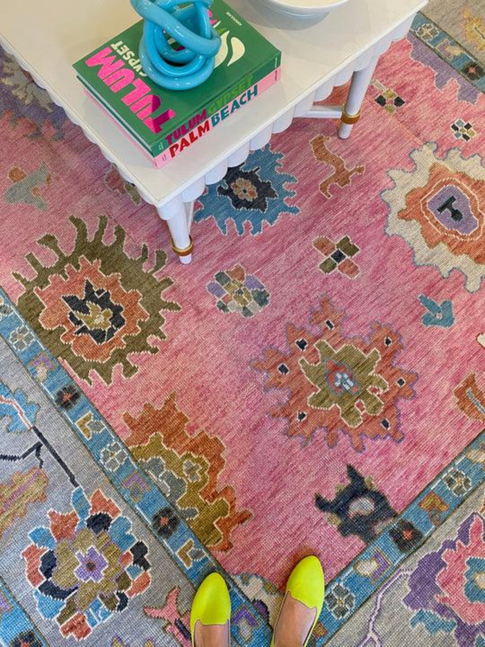 Coral/pink Vegetable Dye Oushak Rug Hand Knotted Wool Rug 8x10 Hallway ...