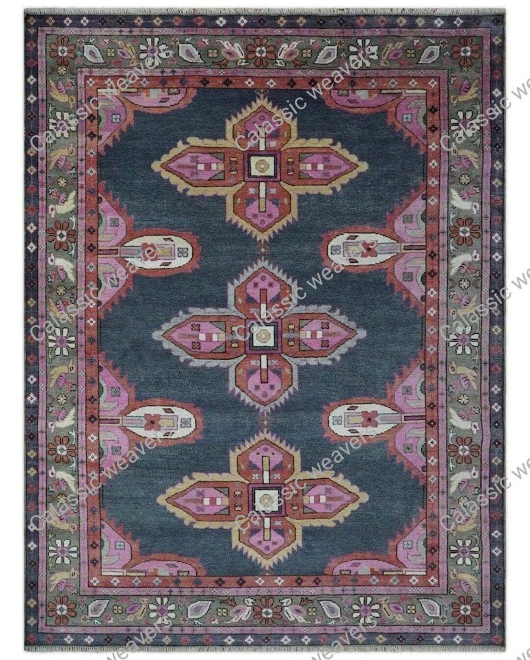 Middle Eastern Design 8x10 Nourison Carpet Vintage Rug Oushak Rug Hand ...