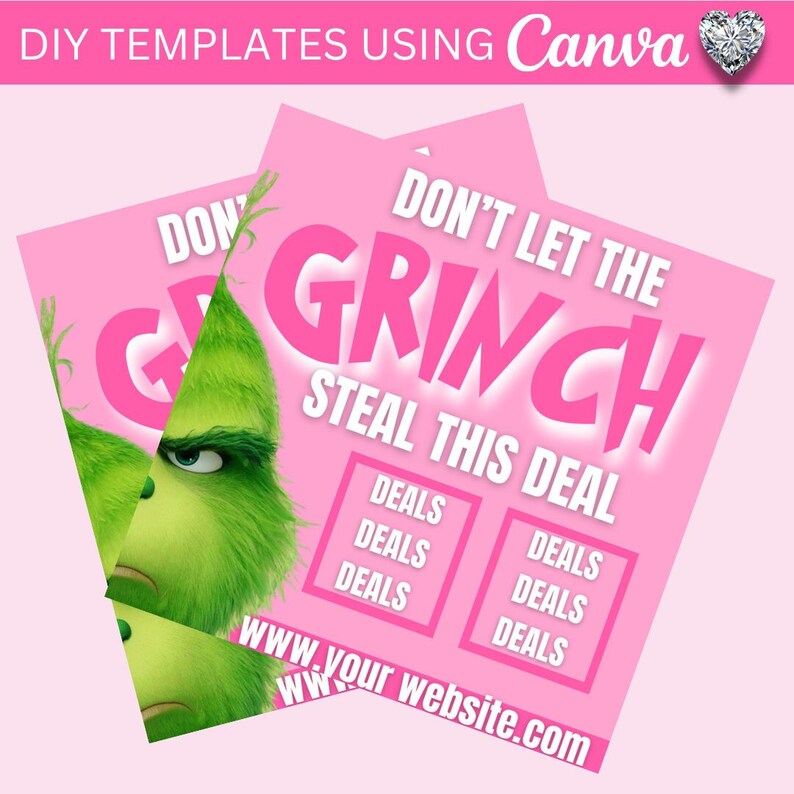GRINCH FLYER Christmas Sale Flyer, DIY Flyer Design Template, Social ...