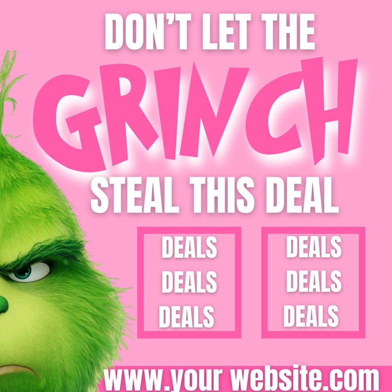 GRINCH FLYER Christmas Sale Flyer, DIY Flyer Design Template, Social ...