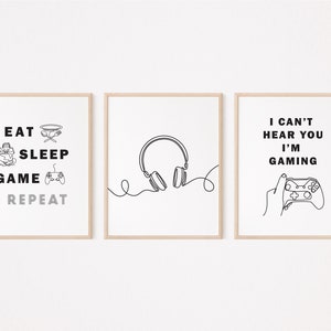 3 Gaming Posters/video Game Room Printable/gamer Decor/bedroom Print ...