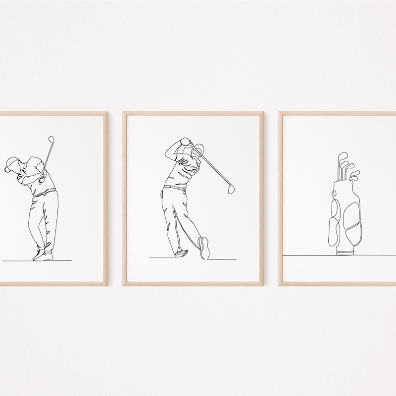 Golf Line Drawing Prints - Etsy