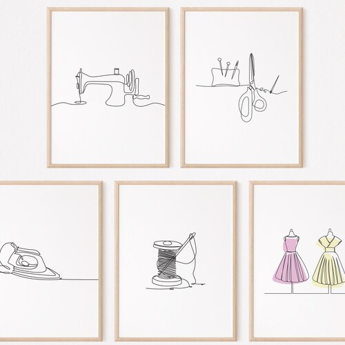 5 Sewing Posters/seamstress Wall Art/wall Decor/craft Room - Etsy