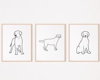Labrador Line Drawing Cute Puppy Dog Digital Download Print Minimalist ...