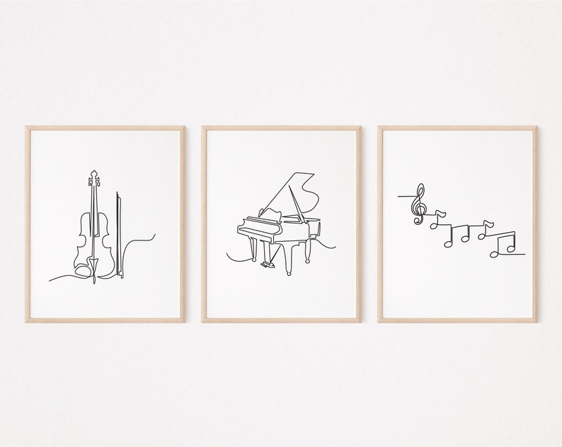 Piano Violin Poster/music Room Wall Art/cello Wall - Etsy