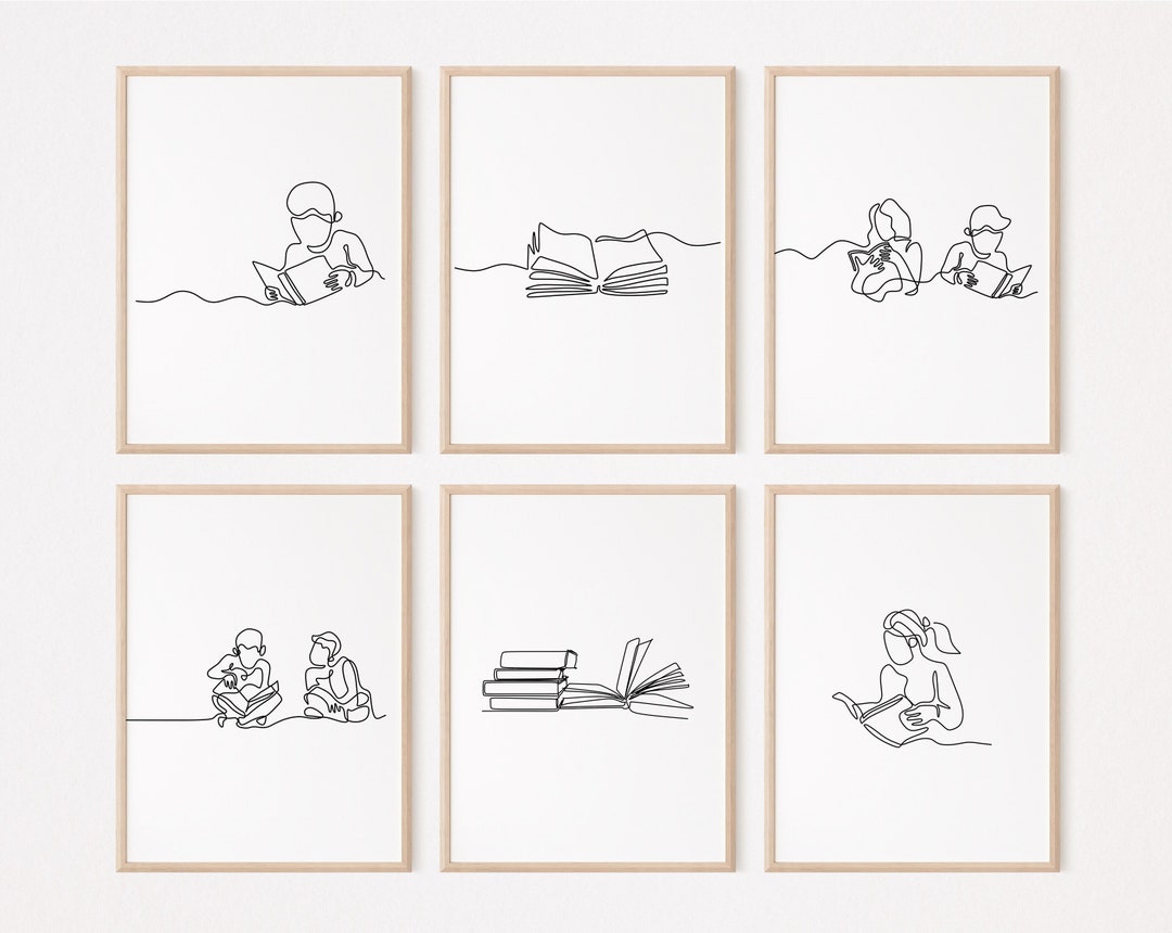 6 Reading Posters/library Wall Art/classroom Decor/reading Corner ...