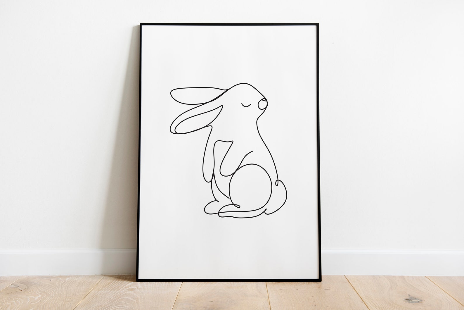 Rabbit Wall Art Printable/bunny Print/poster/nursery Wall Decor/line ...