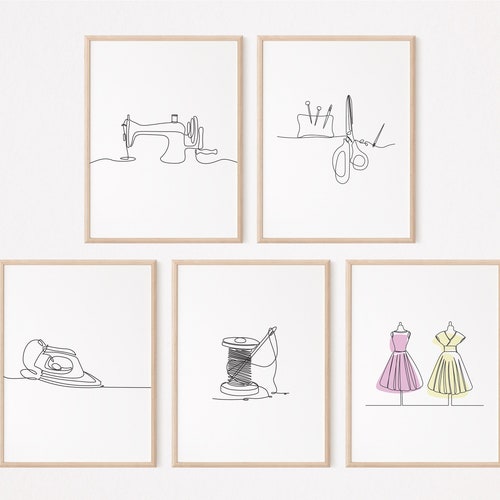 5 Sewing Posters/seamstress Wall Art/wall Decor/craft Room - Etsy