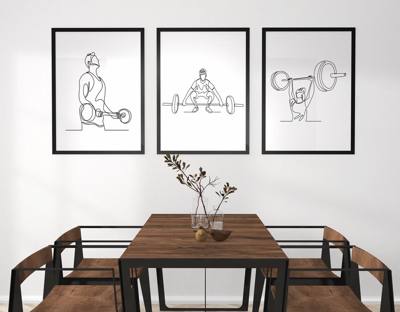 3 Weight Lifting Wall Art/workout Posters/gym Room Wall Decor/fitness ...