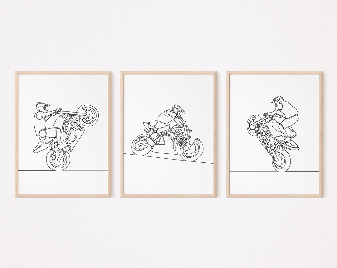 3 Motocross Wall Art/motorcycle Racing Poster Set/motor Sports Print ...