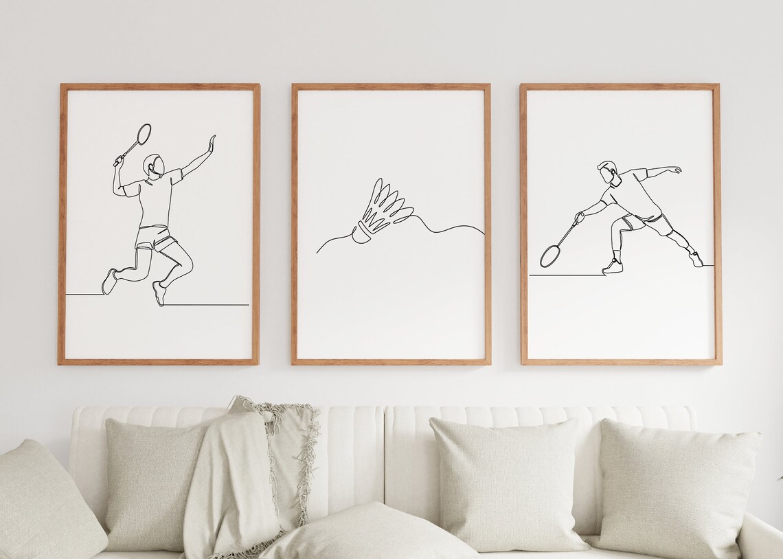 3 Badminton Wall Art/posters/sports Wall Decor/printable/print/gift for ...