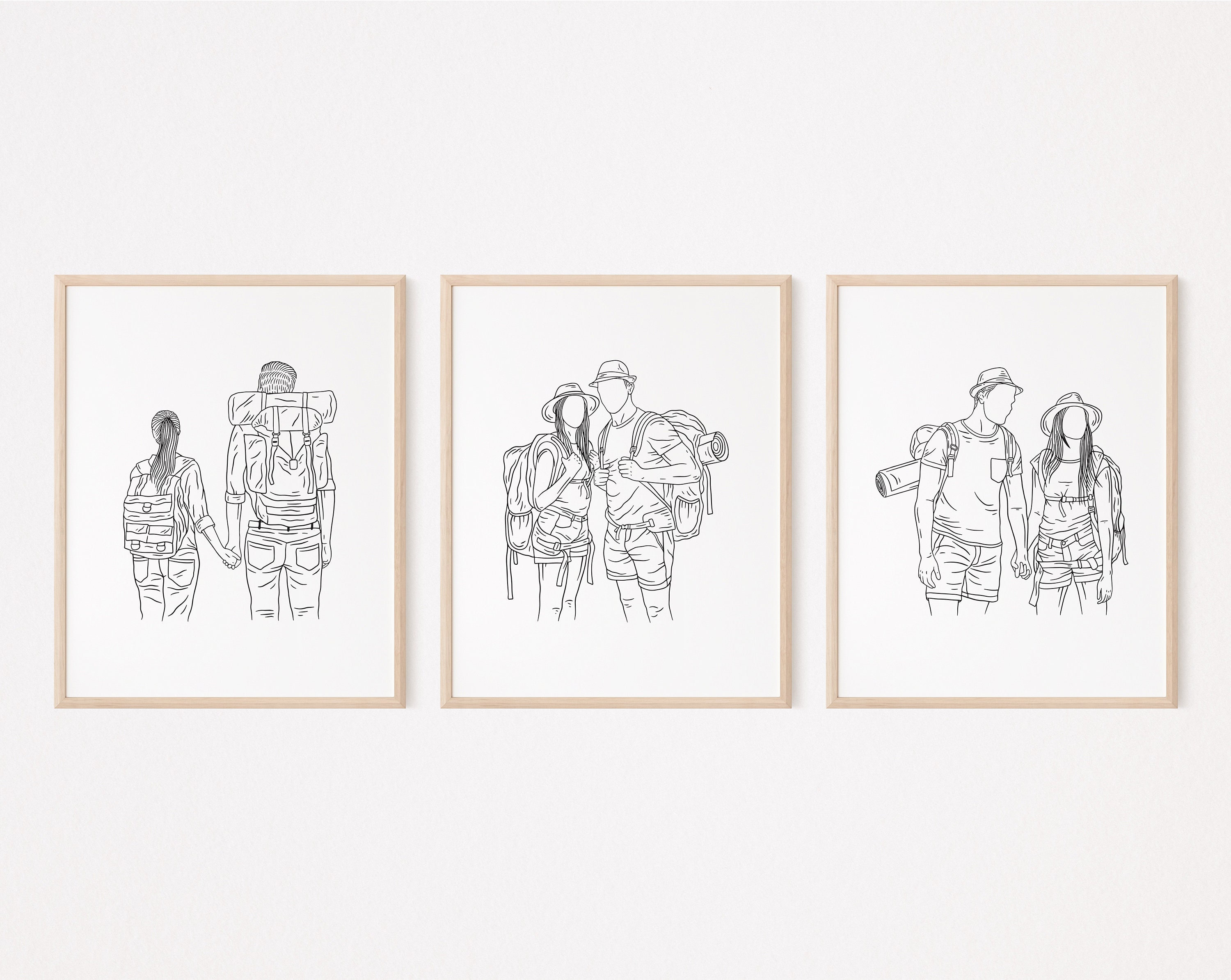 Hiking Couple Wall Art Printable/camping Wall Decor Print/trekking ...