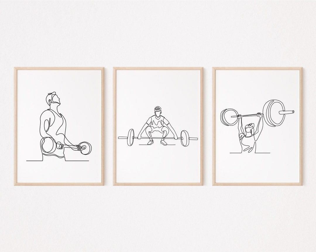 3 Weight Lifting Wall Art/workout Posters/gym Room Wall Decor/fitness ...