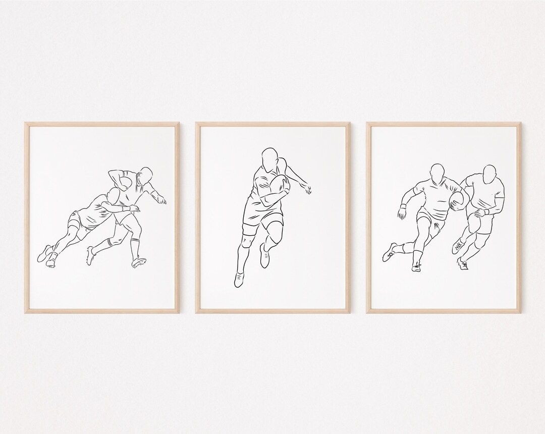 3 Rugby Wall Art/rugby Player Poster/sports Lovers Fan Gift/print ...