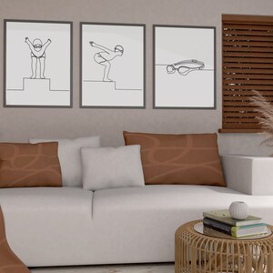 3 Kids Swimming Posters/swimmer Wall Art/water Sports Print/printable ...