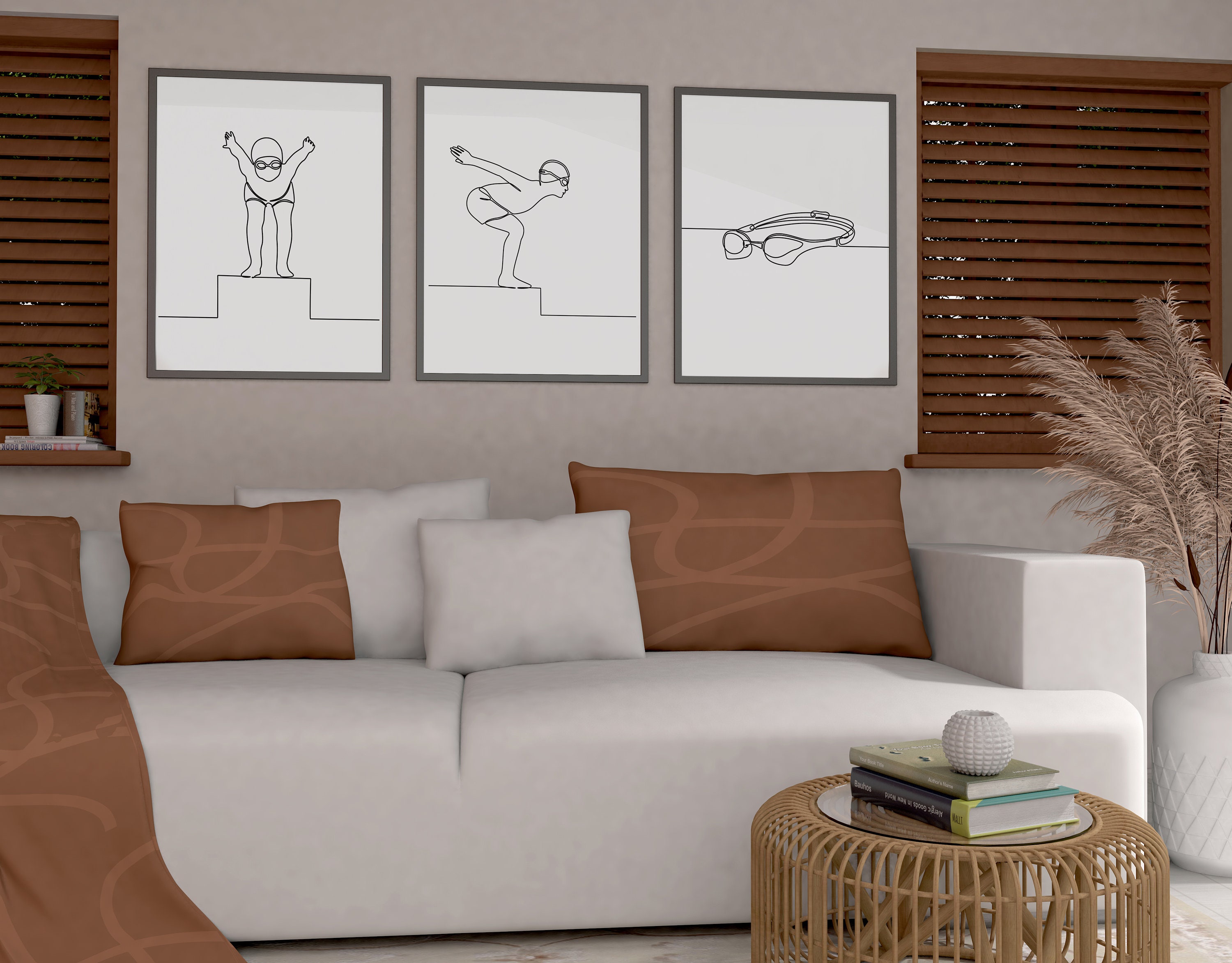 3 Kids Swimming Posters/swimmer Wall Art/water Sports Print/printable ...
