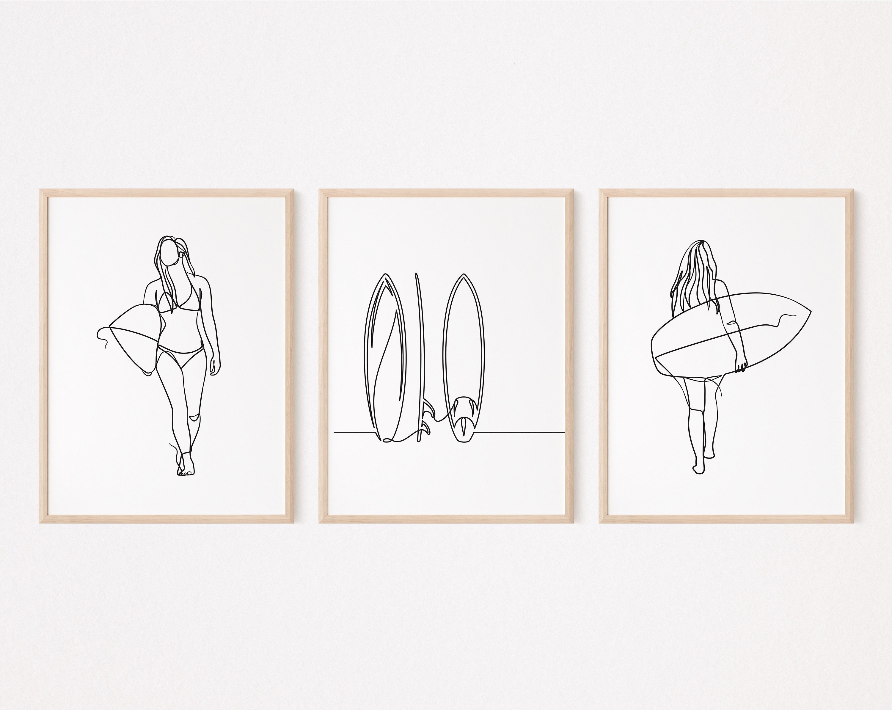 3 Surfer Posters/surfing Wall Art/surf Printable/print/wall - Etsy