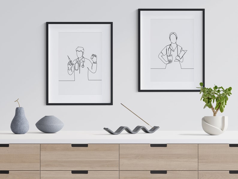 3 Clinic Posters/male Doctor Wall Art/medical School Wall Decor/health ...