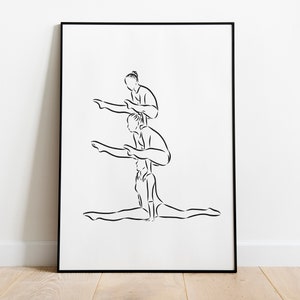 3 Acrobatic Gymnastics Wall Art Printable/gymnasts Poster/wall Decor ...