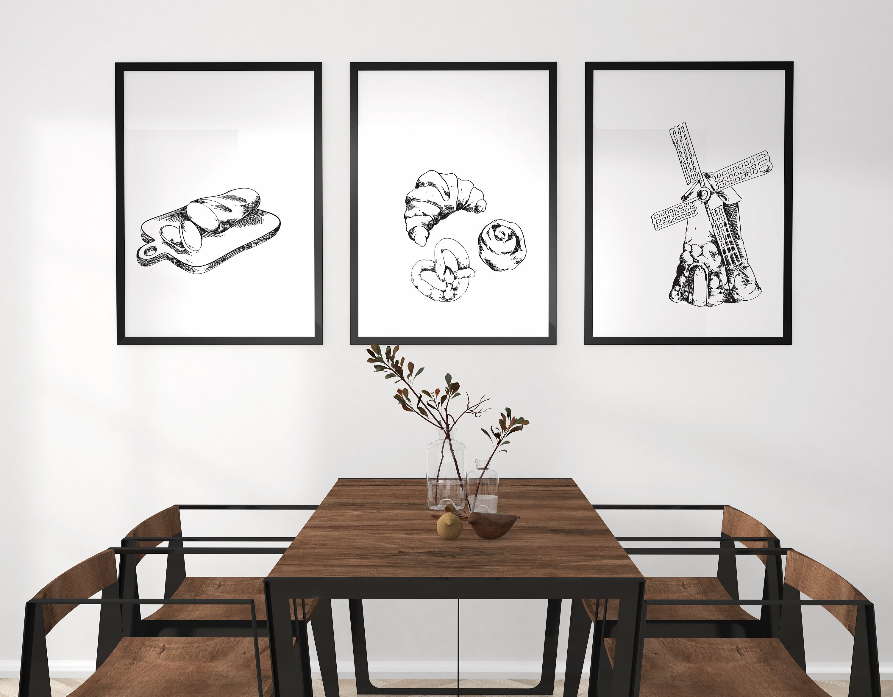 6 Bakery Wall Art/bread Printable Poster/baking Print/kitchen Wall ...