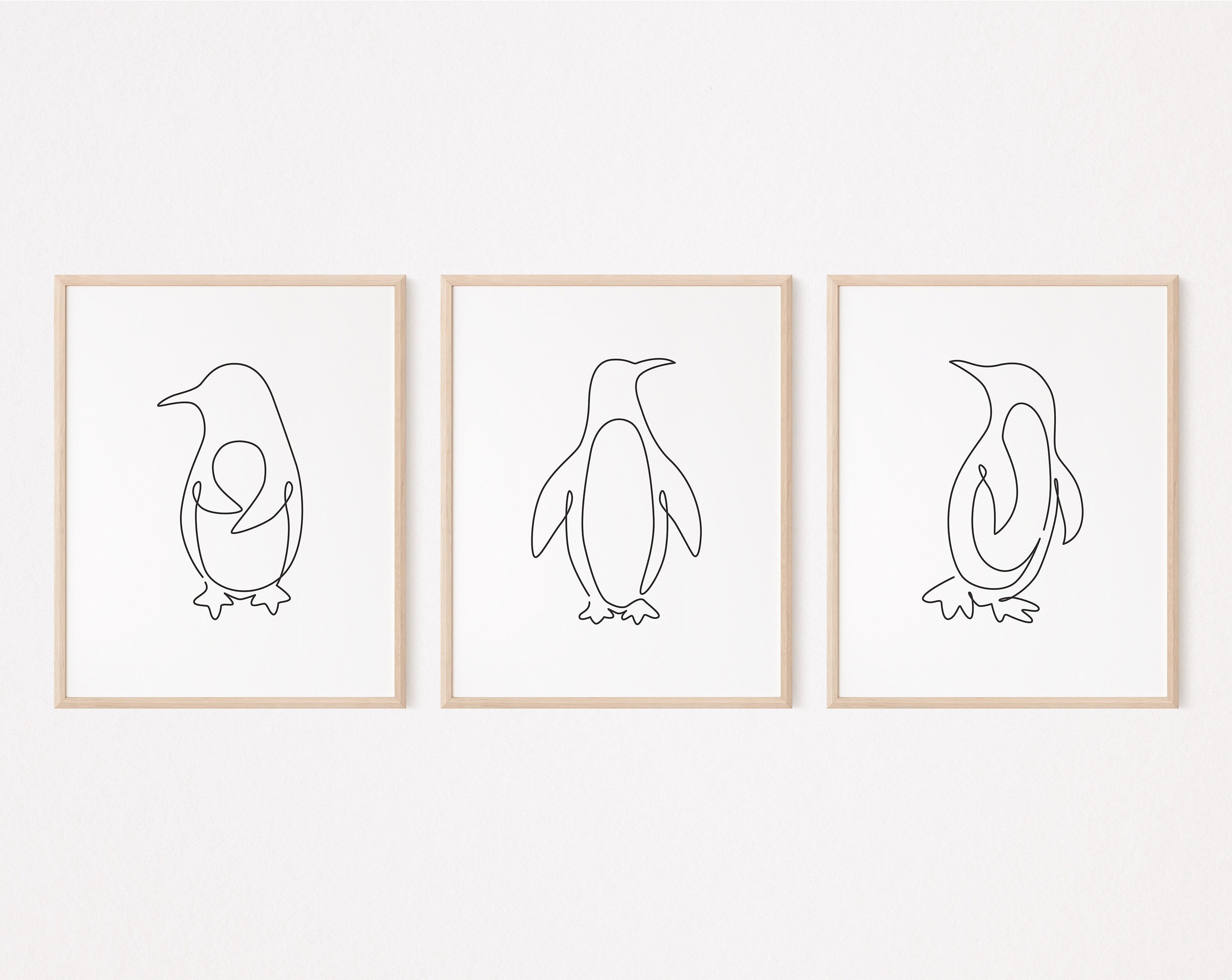 3 Penguin Posters/wall Art/printable/print/kindergarten Nursery/animal ...