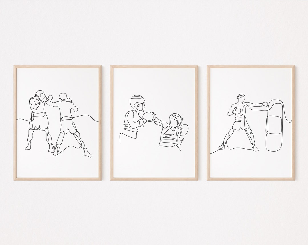 3 Boxing Wall Art/kickboxing Posters/sports Wall Decor/gift for Him Man ...