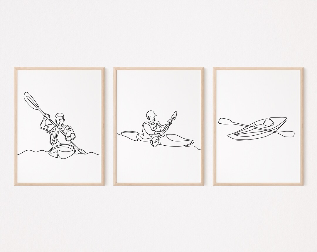 3 Kayak Poster/kayaking Wall Art/canoe Print/canoeing Printable/wall ...
