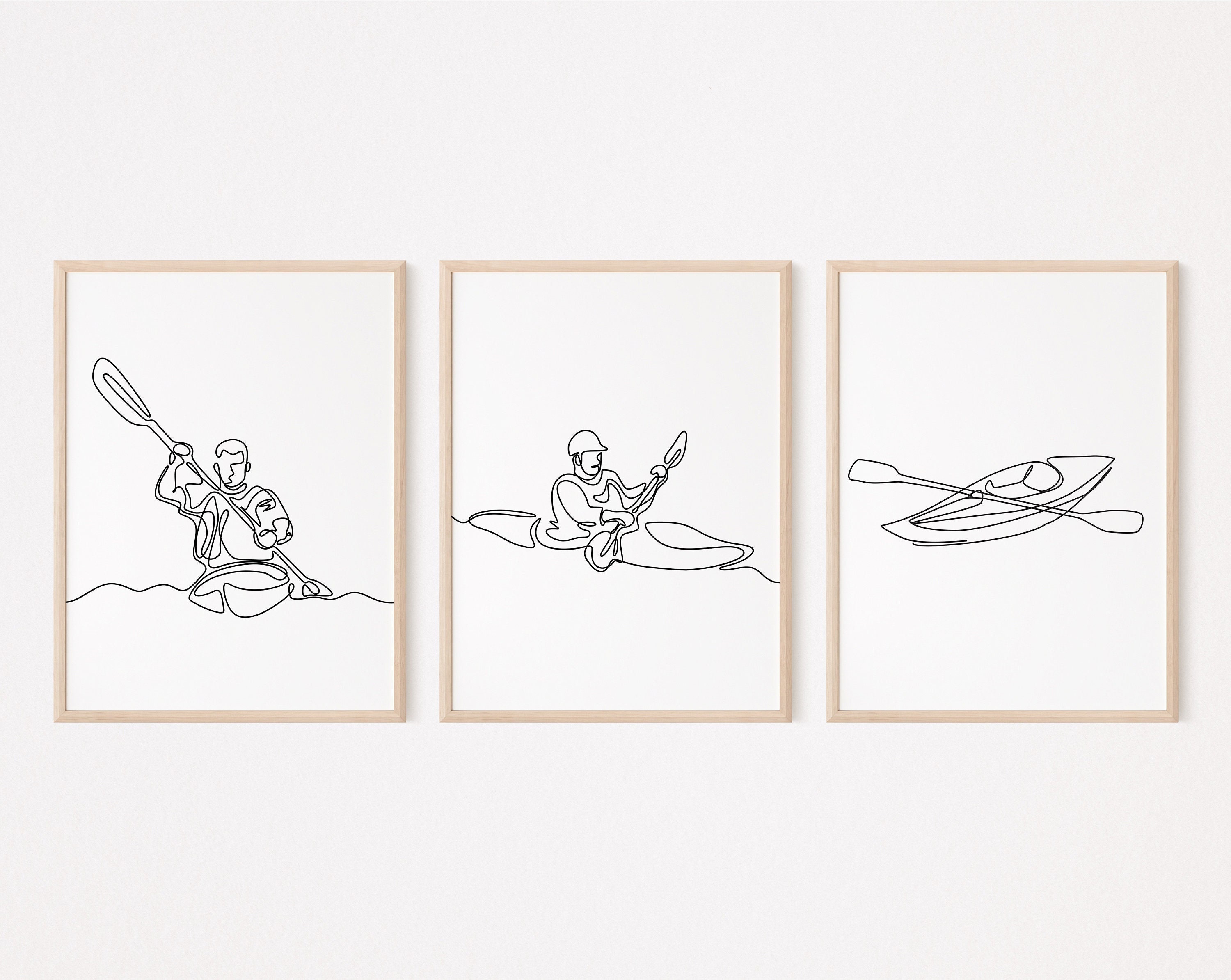 3 Kayak Poster/kayaking Wall Art/canoe Print/canoeing Printable/wall ...