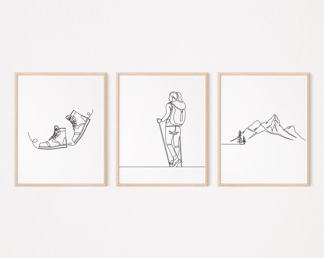 3 Hiking Posters/trekking Wall Art/outdoor Adventure Wall Decor ...