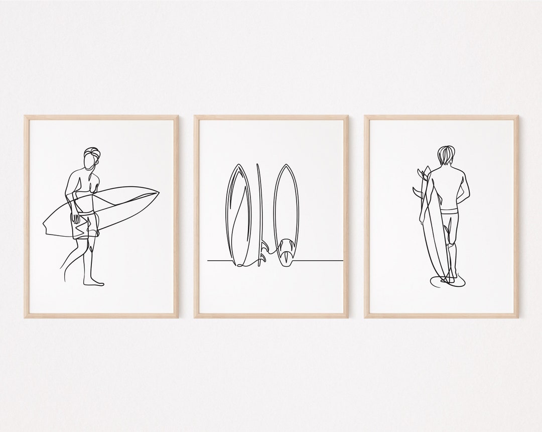 3 Surfer Posters/surfing Wall Art/surf Printable/print/wall Decor/gift ...