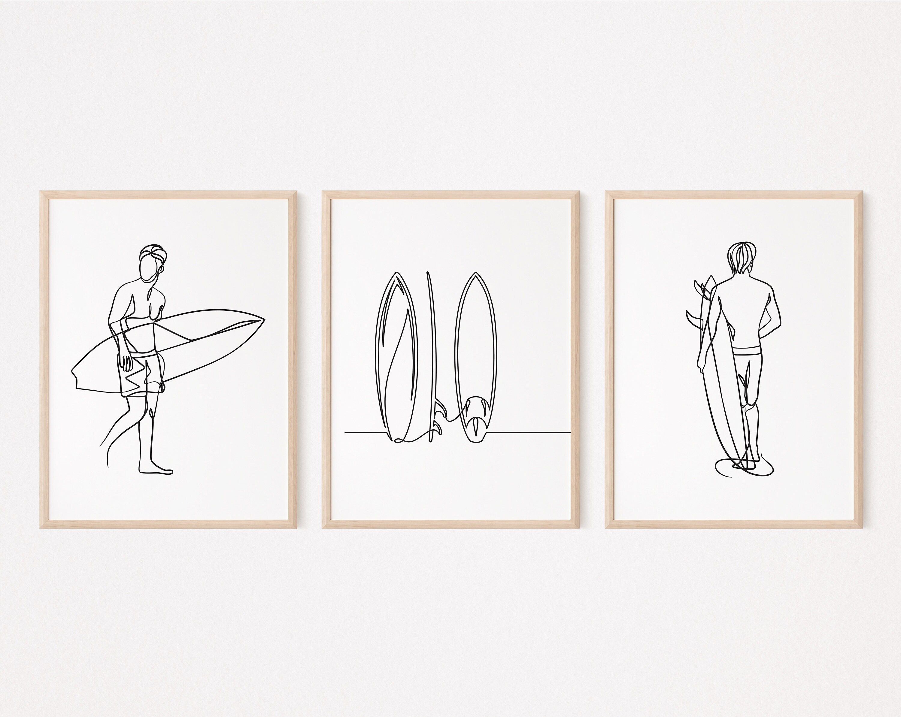 3 Surfer Posters/surfing Wall Art/surf Printable/print/wall Decor/gift ...