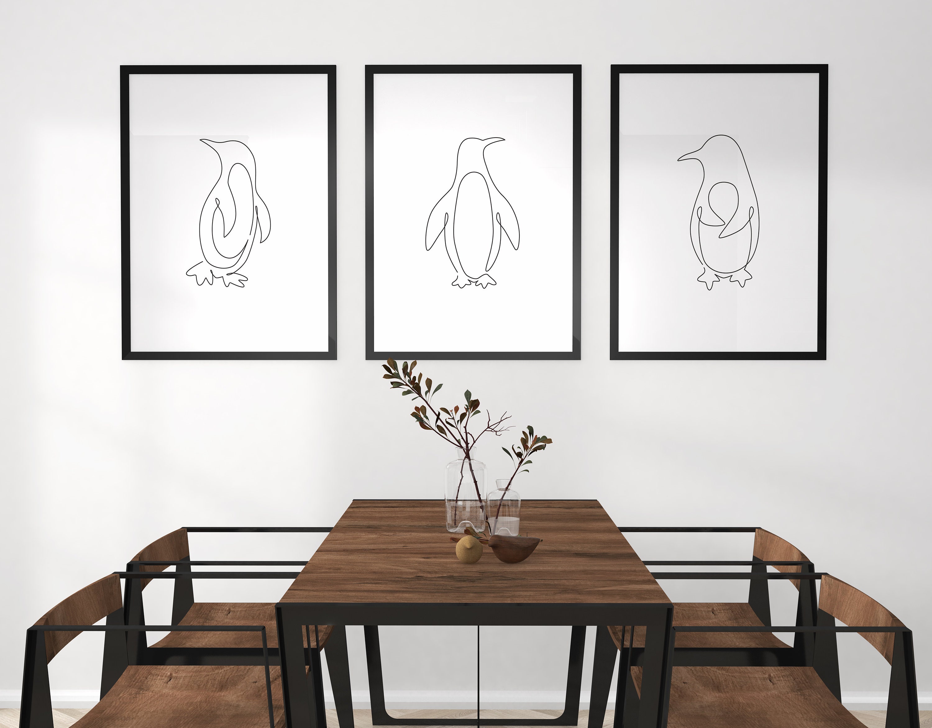 3 Penguin Posters/wall Art/printable/print/kindergarten Nursery/animal ...