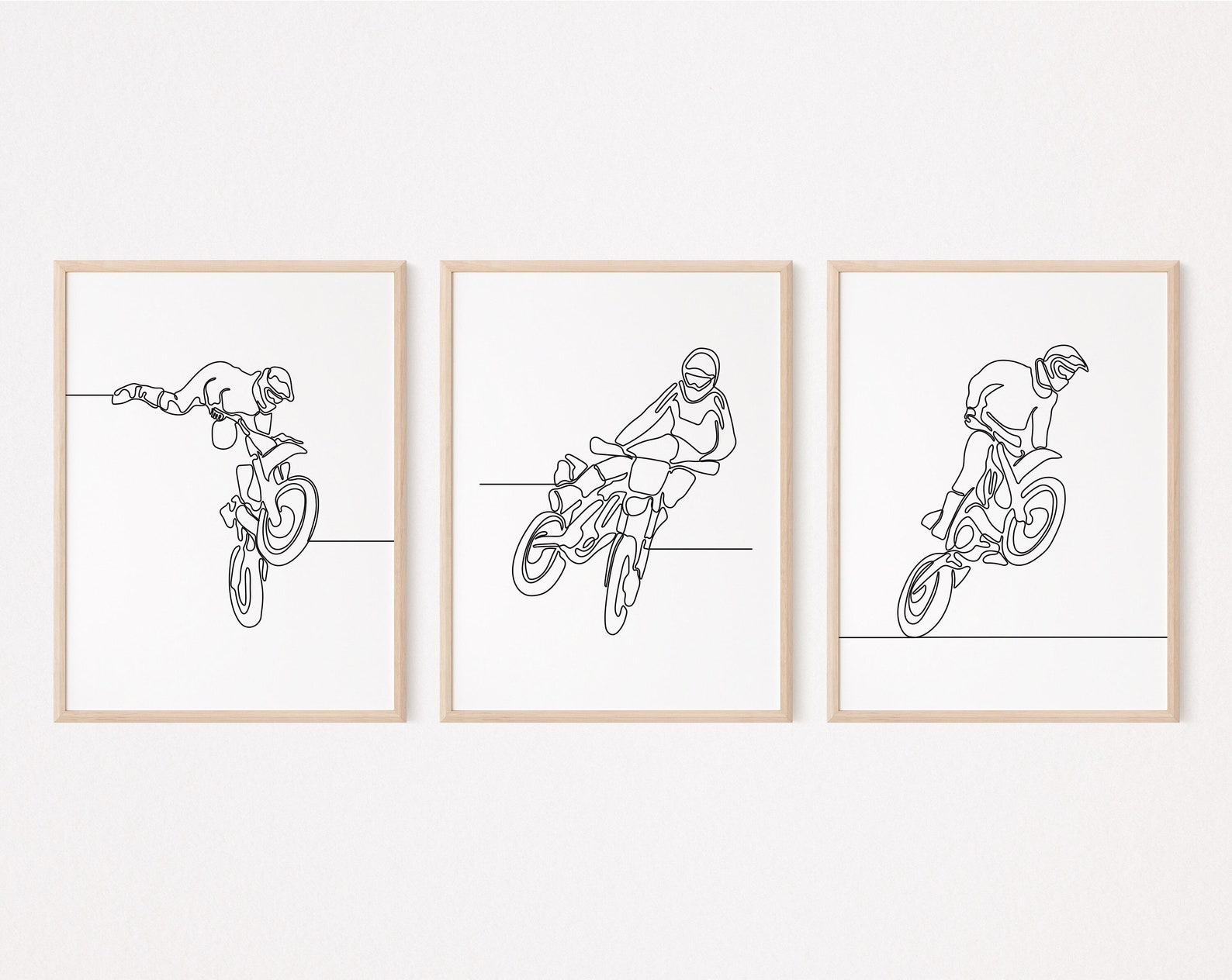 3 Motocross Wall Art/motorcycle Racing Poster Set/motor Sports Print ...