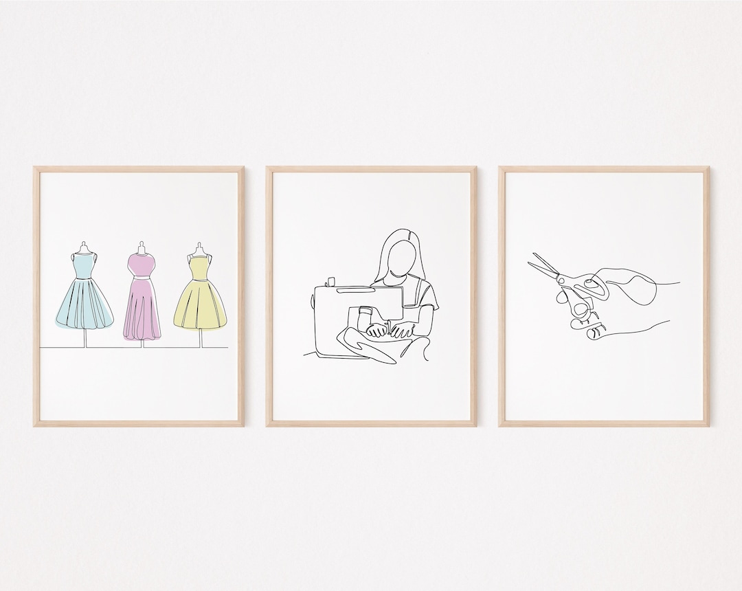 3 Sewing Posters/seamstress Wall Art/wall Decor/craft Room Gallery Set ...