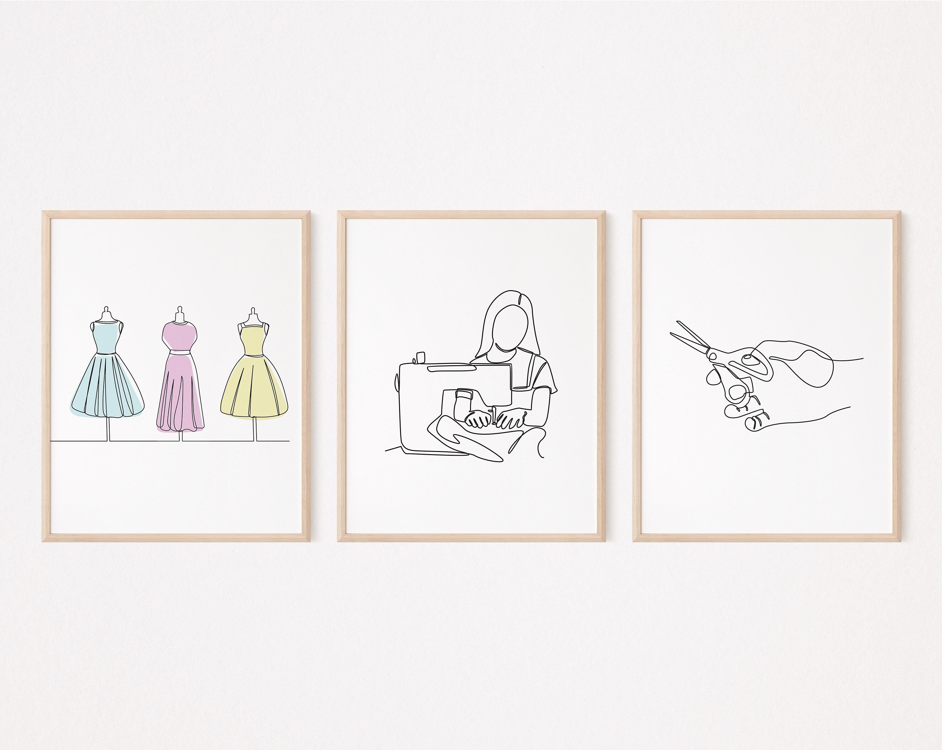 3 Sewing Posters/seamstress Wall Art/wall Decor/craft Room Gallery Set ...