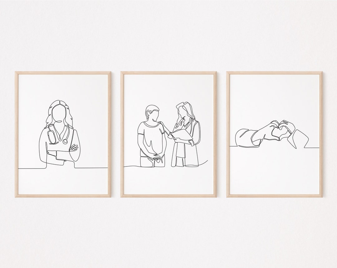 3 Female Doctor Wall Art/clinic Poster/medical School Wall Decor ...