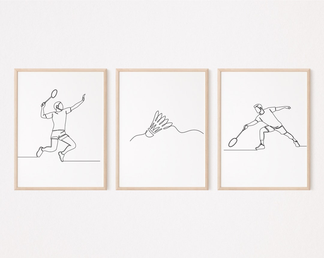 3 Badminton Wall Art/posters/sports Wall Decor/printable/print/gift for ...