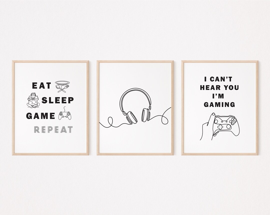 3 Gaming Posters/video Game Room Printable/gamer Decor/bedroom Print ...