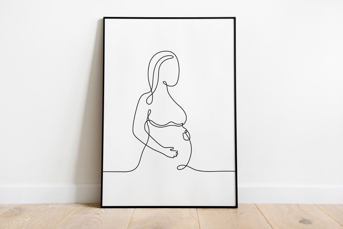 3 Pregnancy Woman Wall Art Print/baby and Mom Poster/mum Gift/mother ...