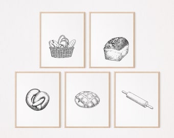 12 Bakery Wall Art/printable Poster/baking Print/kitchen Wall Decor ...