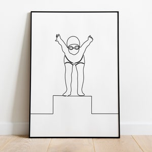 3 Kids Swimming Posters/swimmer Wall Art/water Sports Print/printable ...