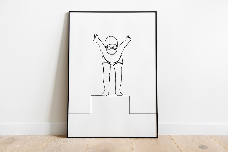 3 Kids Swimming Posters/swimmer Wall Art/water Sports Print/printable ...