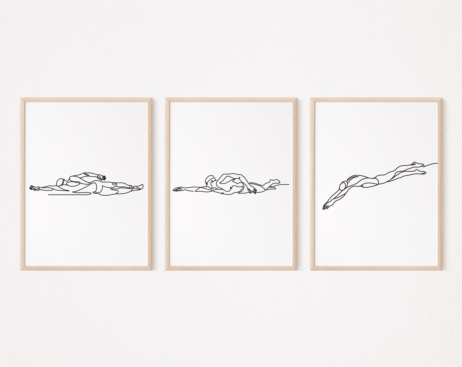 3 Swimming Posters/swimmer Wall Art/water Sports Print/printable/gift ...