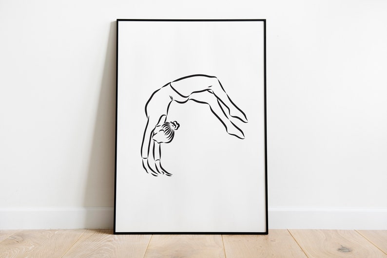 3 Girl Gymnastics Wall Art Printable/gymnasts Poster/wall Decor Print ...