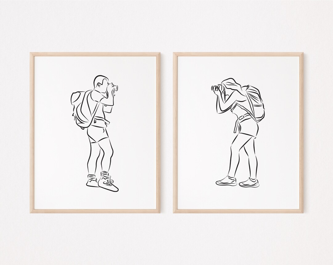 Trekking Poster/hiking Couple Wall Art Printable/camping Wall Decor ...