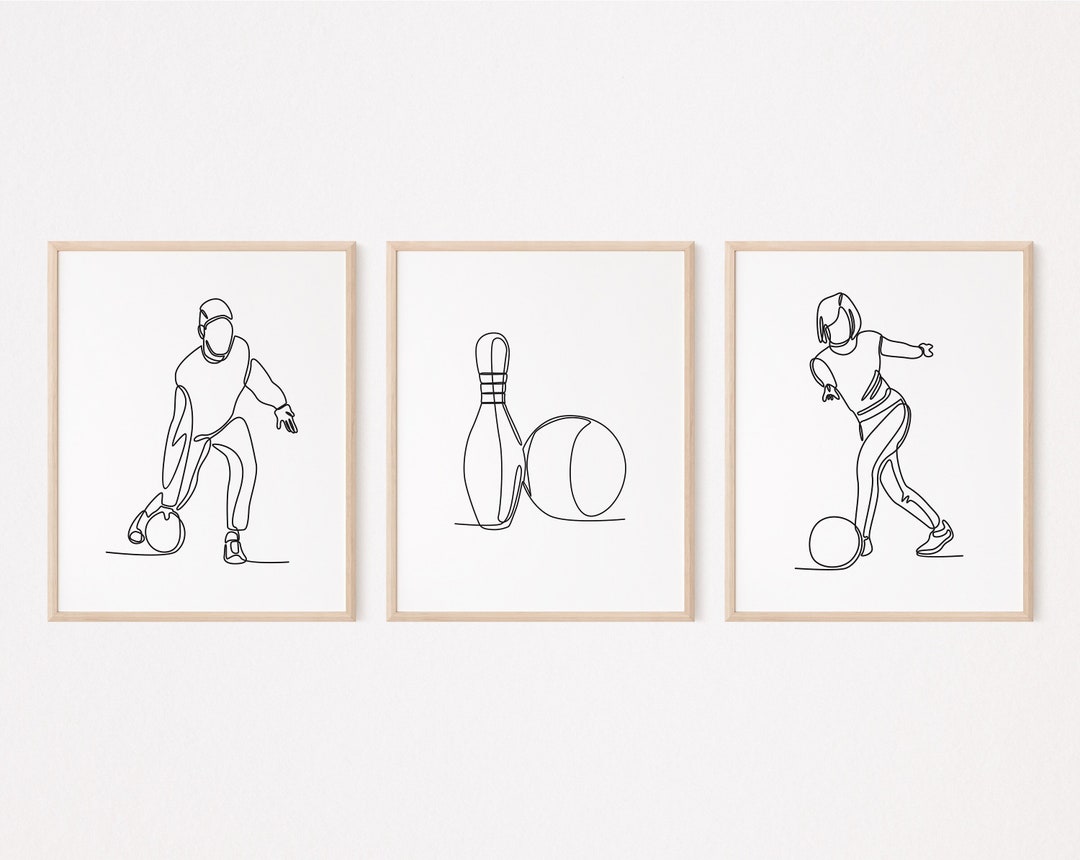 3 Bowling Wall Art Printable/games Player Poster Print/sports Wall ...