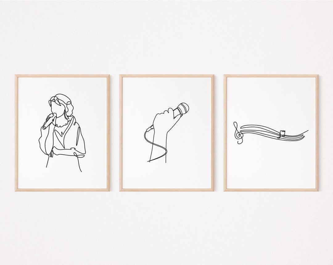 3 Lady Singer Posters/girl Singing Wall Art/woman Sing Print/printable ...