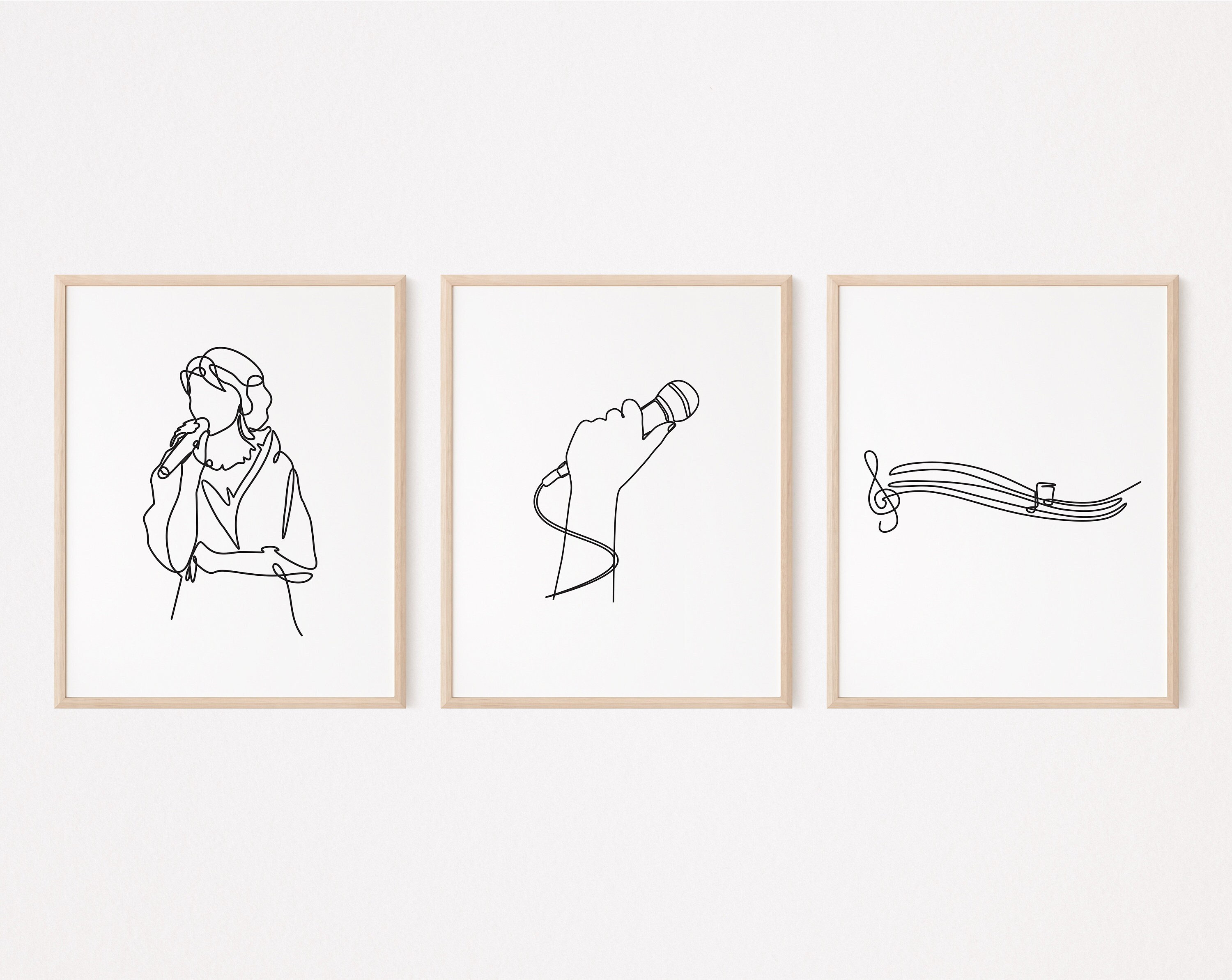 3 Lady Singer Posters/girl Singing Wall Art/woman Sing Print/printable ...